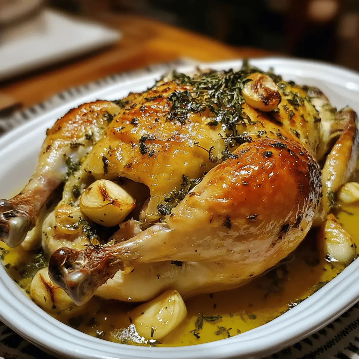 Irresistible Juicy Roast Chicken with Garlic & Herbs