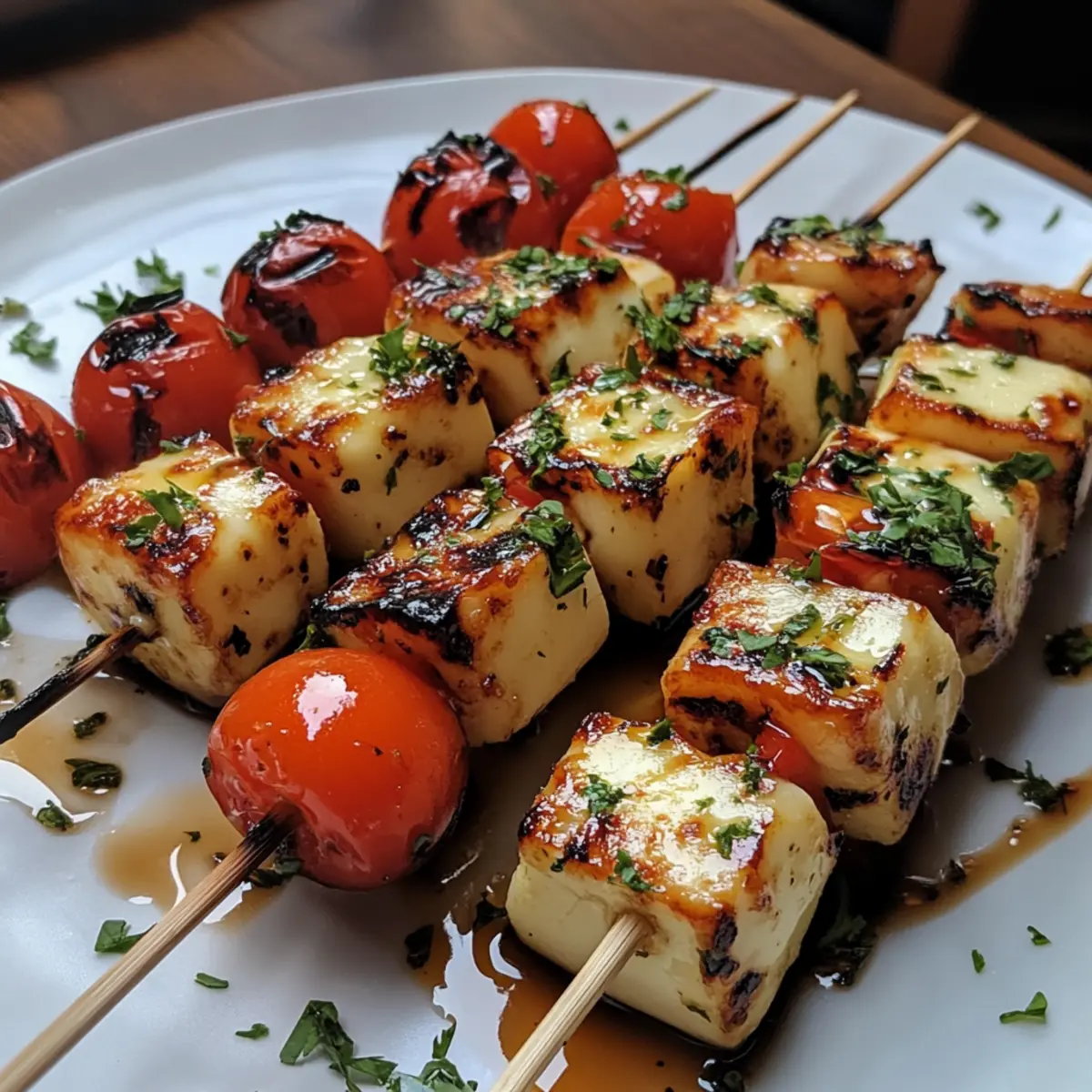 Easy Mediterranean Halloumi & Cherry Tomato Skewers - Delicious