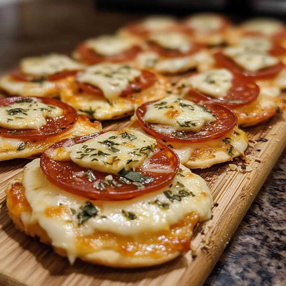 Perfect Turkey Pepperoni and Cashew Cheese Flatbread Minis recipe